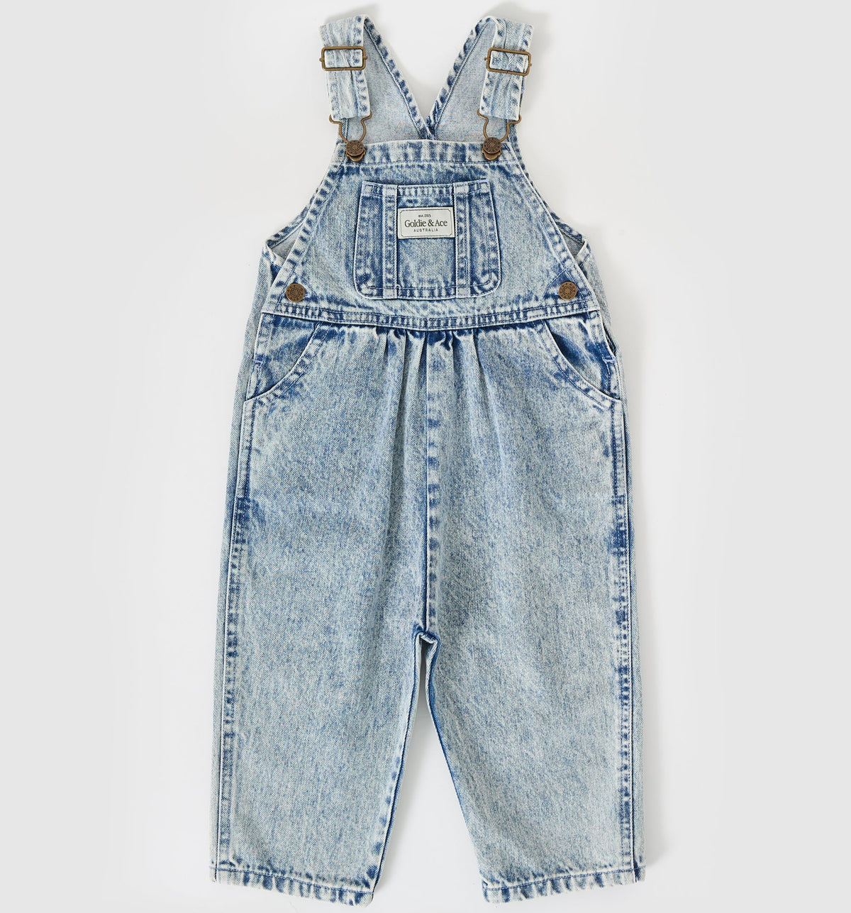 Austin Vintage Washed Denim Overalls - Kawaii Kids
