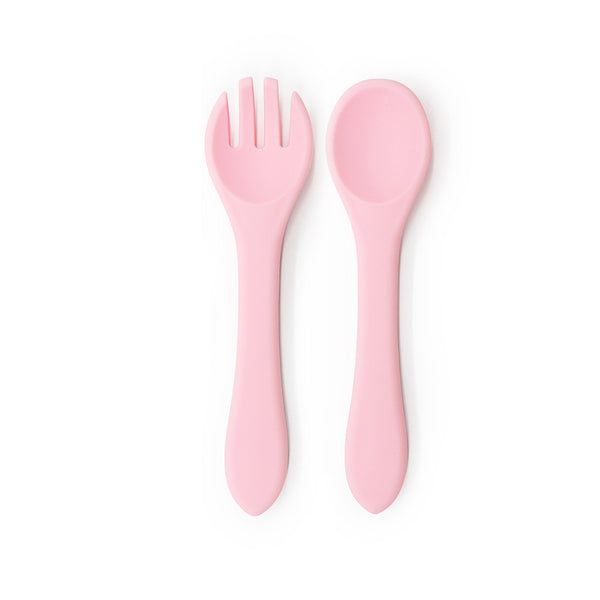 Silicone Fork & Spoon (Candy Pink) - Kawaii Kids