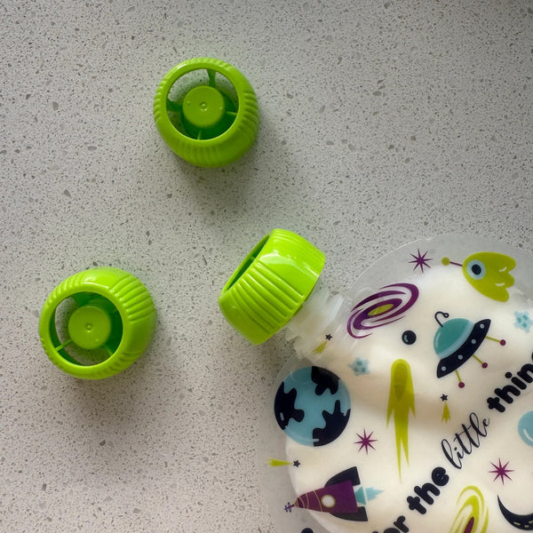 Sinchies Child Safe Anti-Choke Lids - Green (5 Pack) - Kawaii Kids