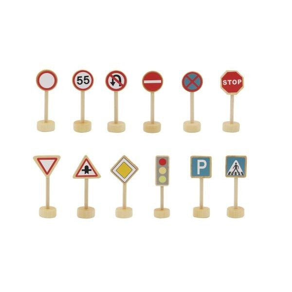 Wooden Road Sign Playset - Kawaii Kids