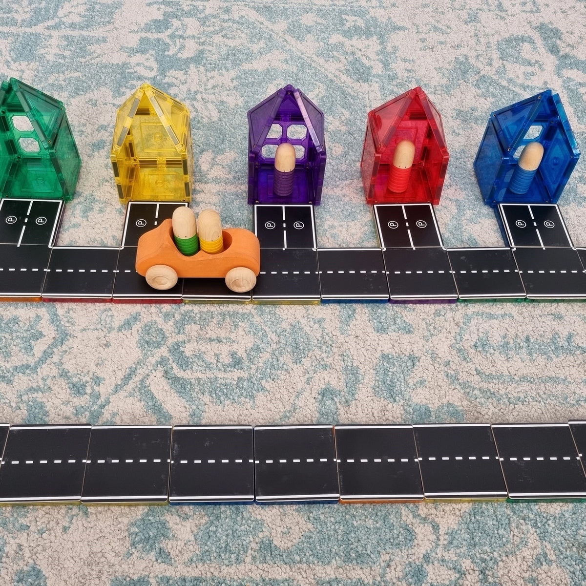 Magnetic Tile Topper - Road Pack (40 Piece) - Kawaii Kids