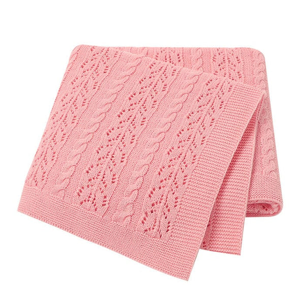 Plait Weave Knit Blanket (Lt Pink) - Kawaii Kids