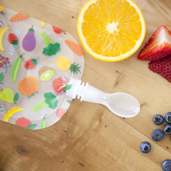 Reusable Food Pouch - Spoons (2 Pack) - Kawaii Kids
