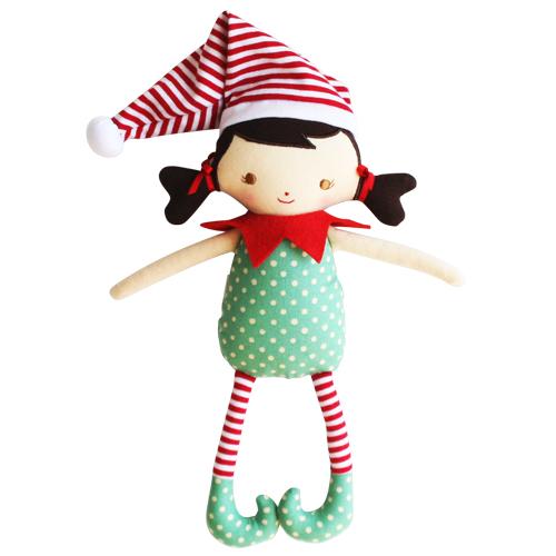 Cheeky Elf Girl Rattle (Green Spot) - Kawaii Kids